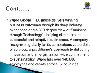 Wipro of CEO introduce | PPT