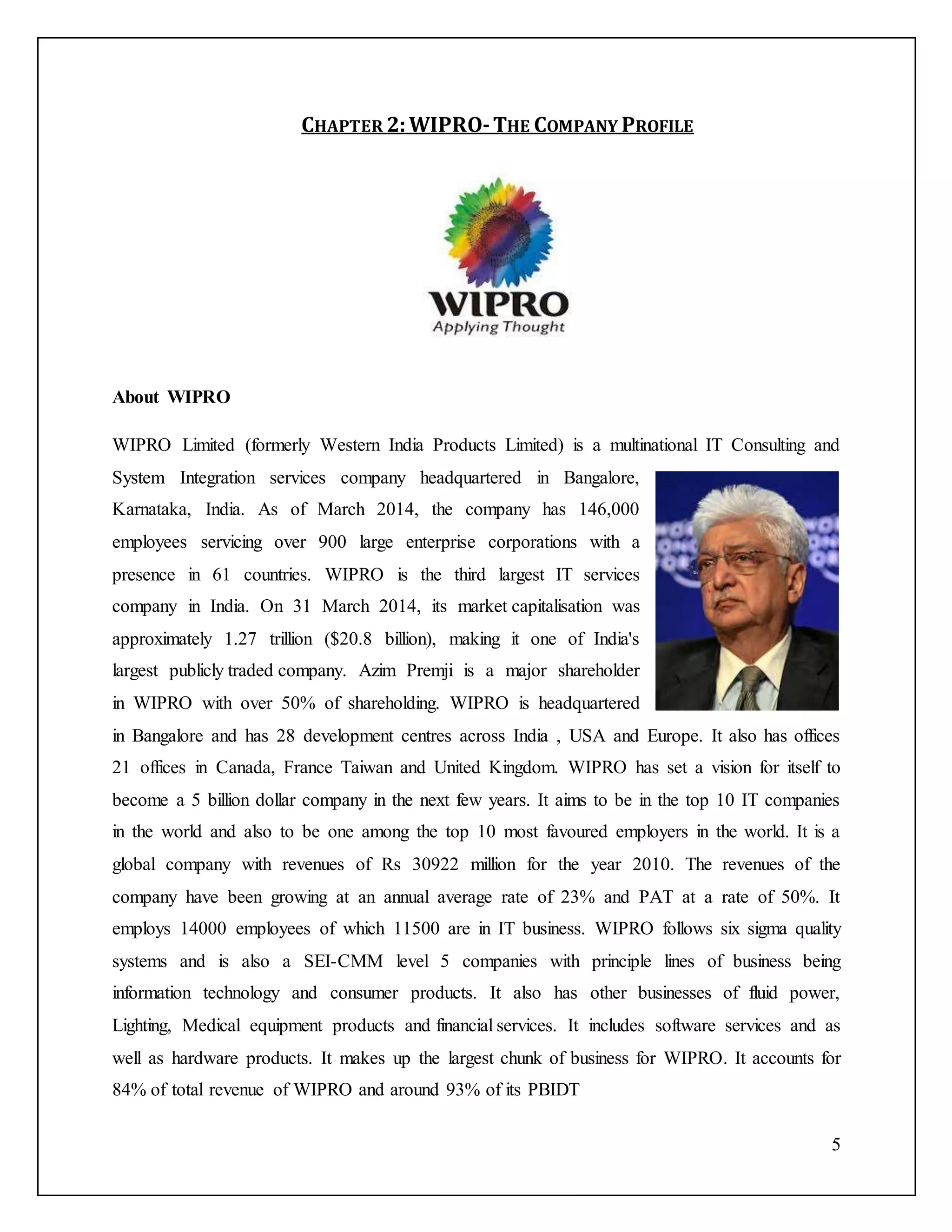 Wipro- An Organizatonal Behaviour Project | DOCX