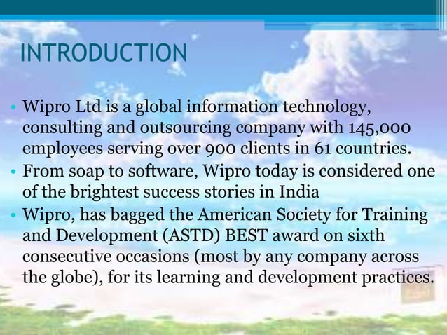 Wipro | PPTX | Business | Business and Finance