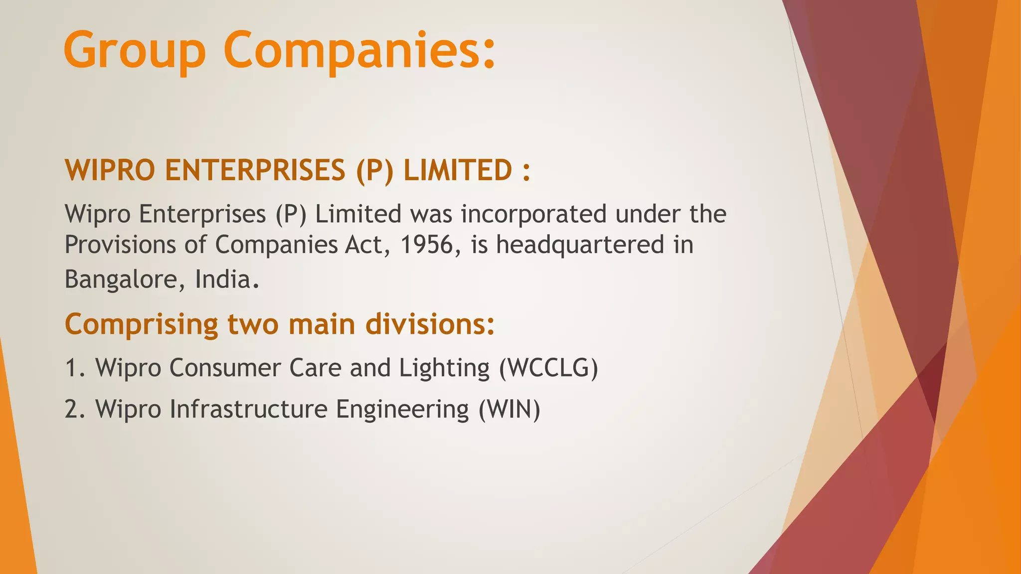 Wipro India - Presentation on Company Profile | PPTX