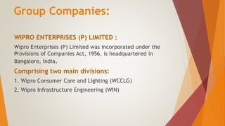 Wipro India - Presentation on Company Profile | PPTX
