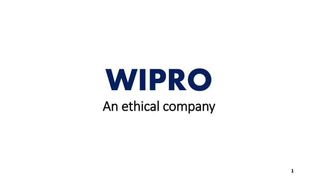 Wipro - An ethical company | PPTX