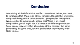 Wipro - An ethical company | PPTX