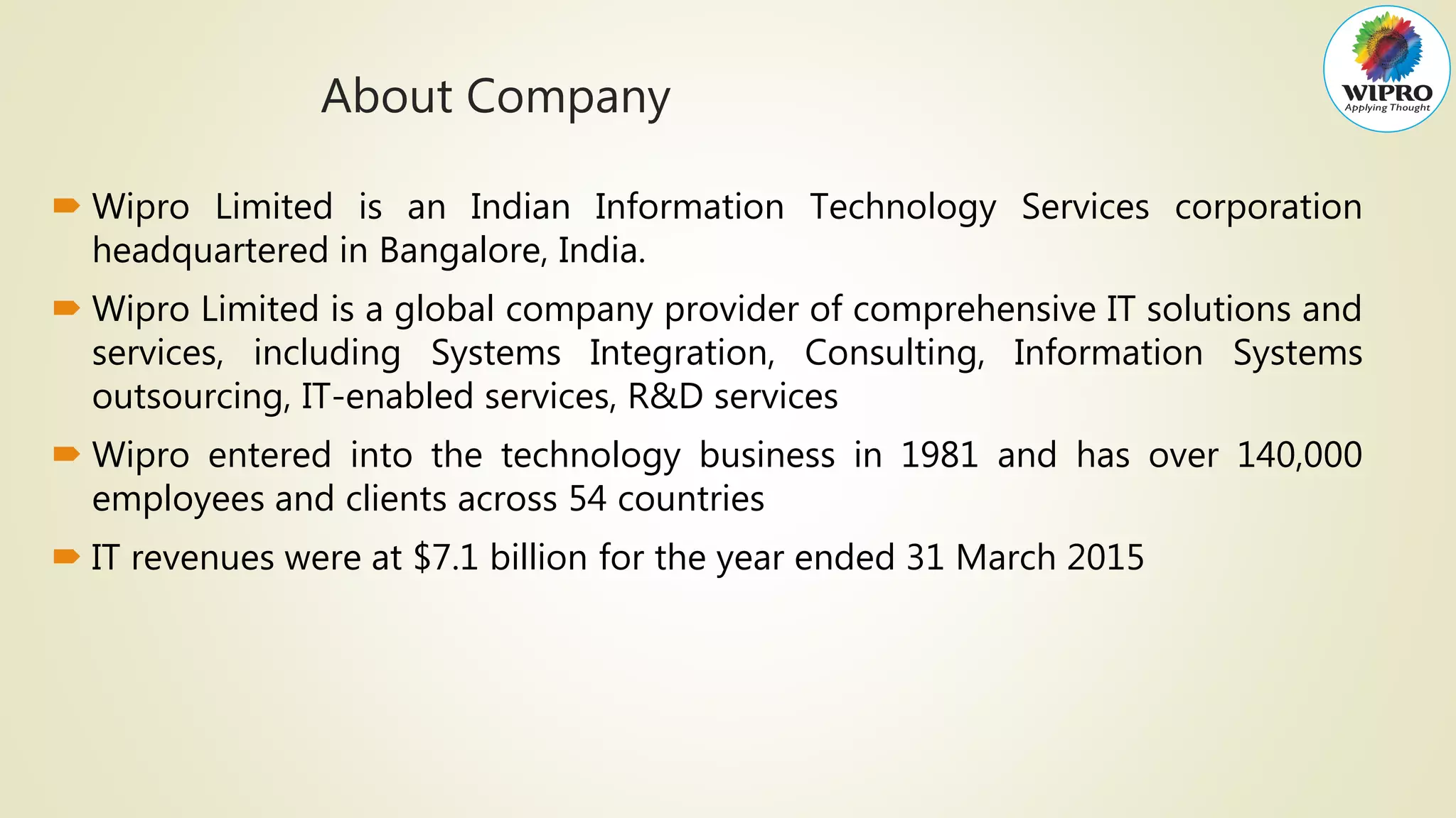 Wipro Five forces and Pestel Analysis | PPTX