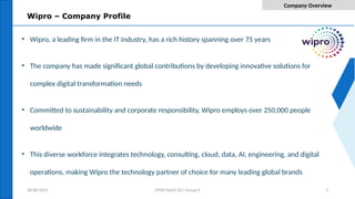 Wipro Case Study_IIM Lucknow Batch 5 EPSM | PPTX