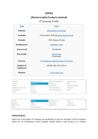 Wipro Company Profile | DOCX