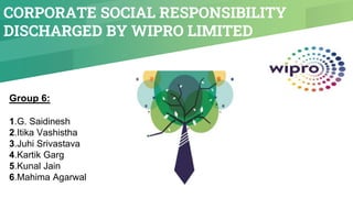 Wipro Corporate Social Responsibility | PPTX