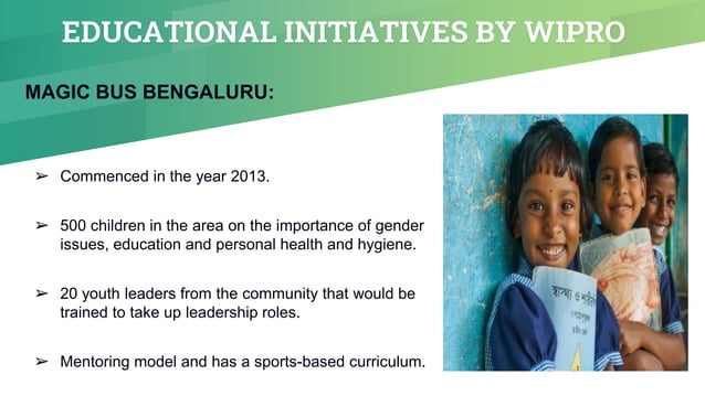 Wipro Corporate Social Responsibility | PPTX | Business | Business and ...