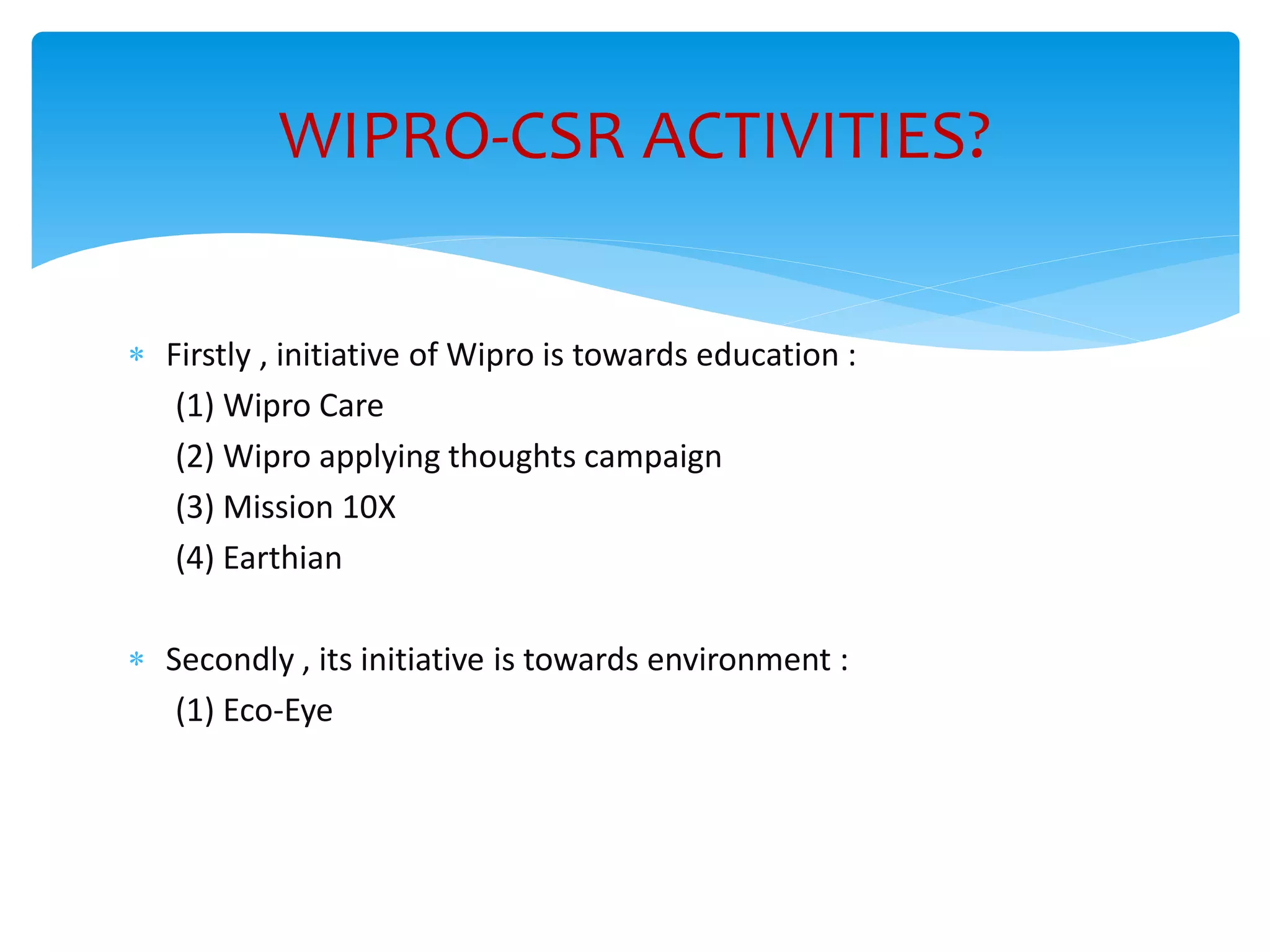 WIPRO CSR PPT(IMT-Hyderabad) | PPTX