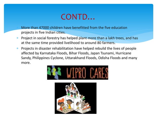 WIPRO CSR PPT(IMT-Hyderabad) | PPTX | Environmental Services Industry ...