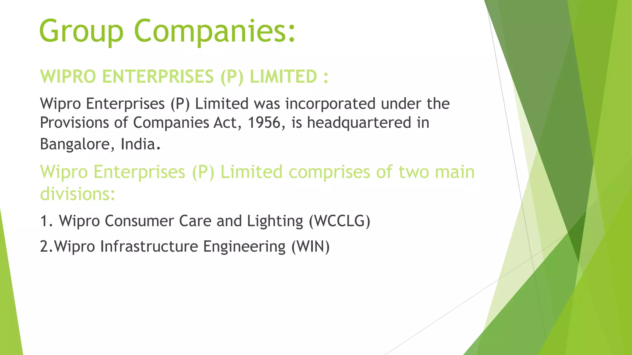 Wipro (Western India Products ltd) - A presentation | PPTX