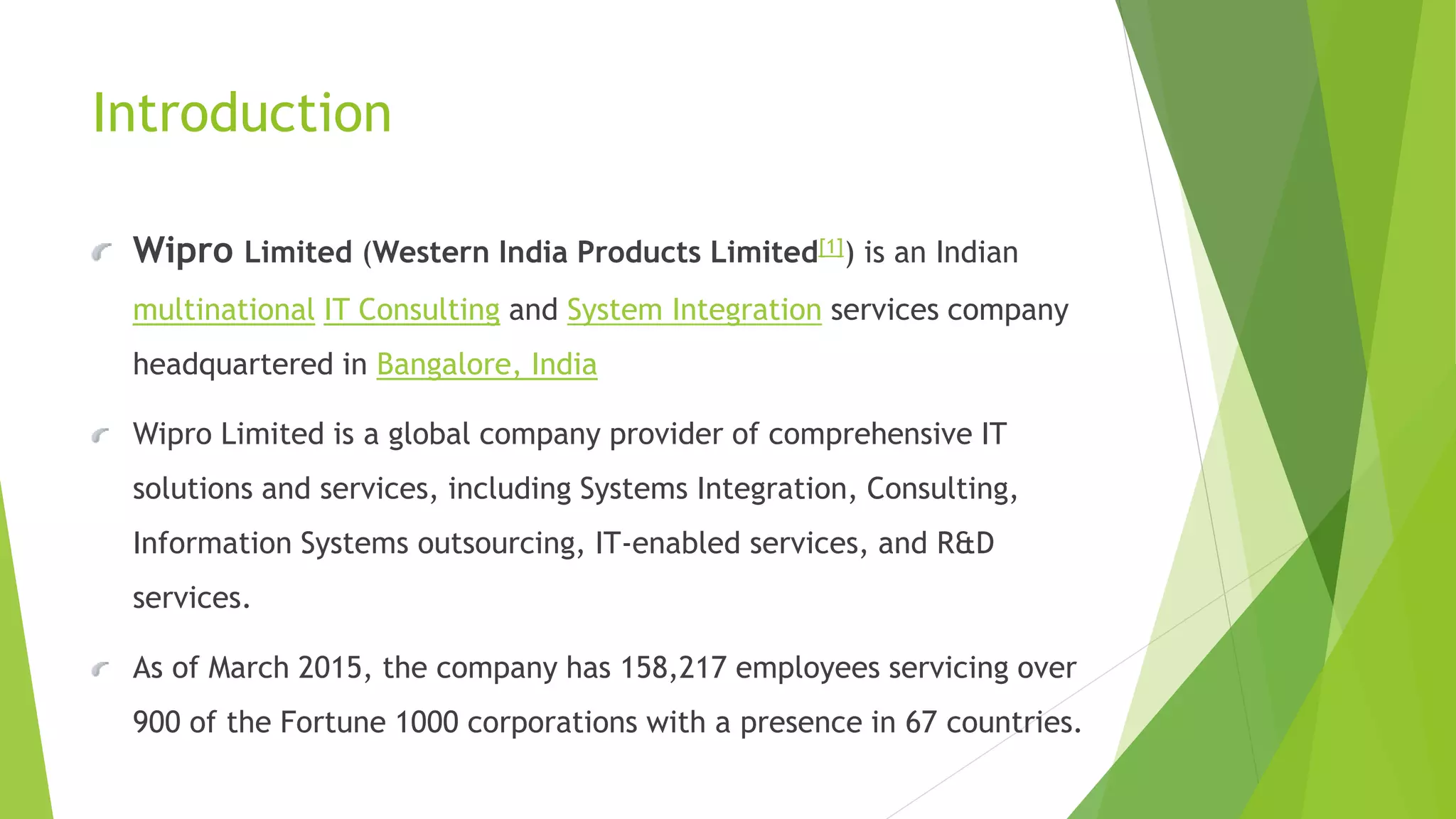 Wipro (Western India Products ltd) - A presentation | PPTX