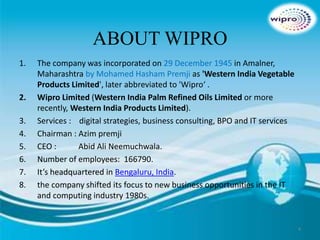 Wipro prediction of development and bankruptcy | PPT
