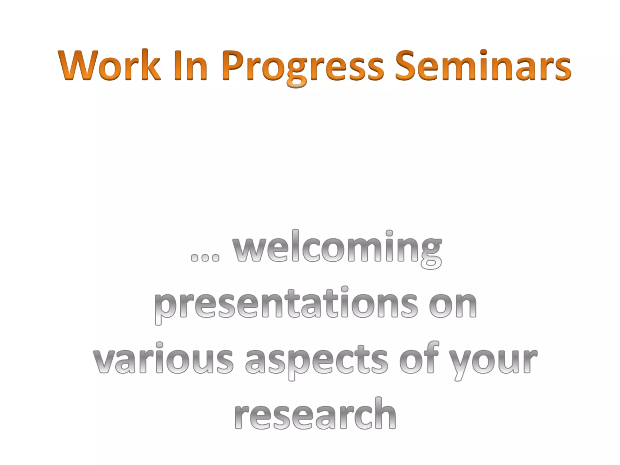 Work in Progress | PPT