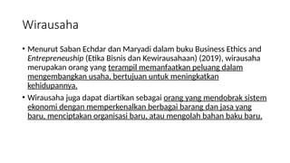 perbedaan Wiraswasta dan Wirausaha bagi mahasiswa | PPTX