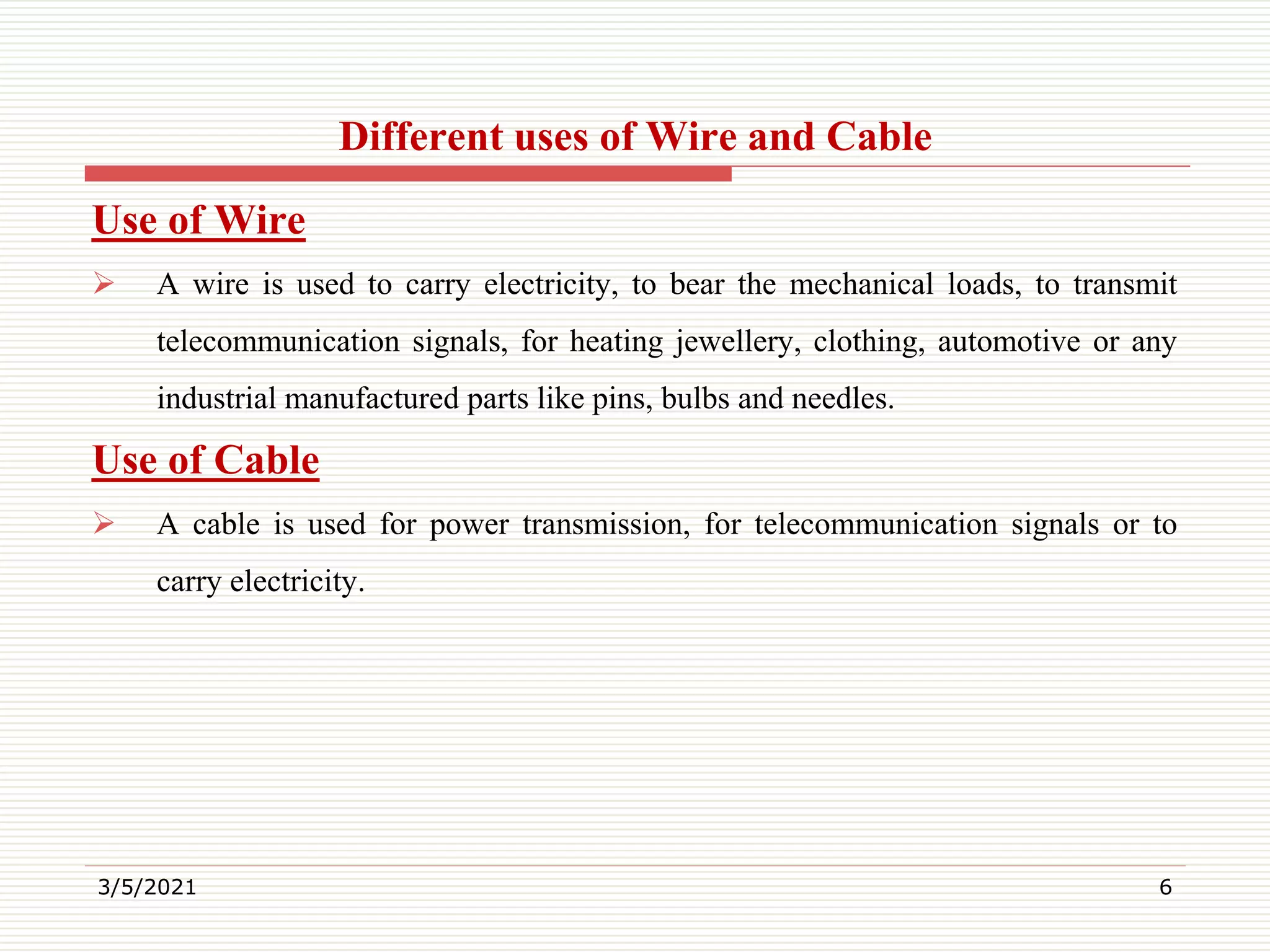 Basic Difference Between Wires and Cables | PDF
