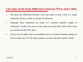 Basic Difference Between Wires and Cables | PDF