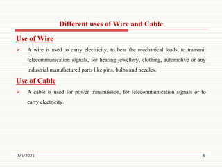 Basic Difference Between Wires and Cables | PDF
