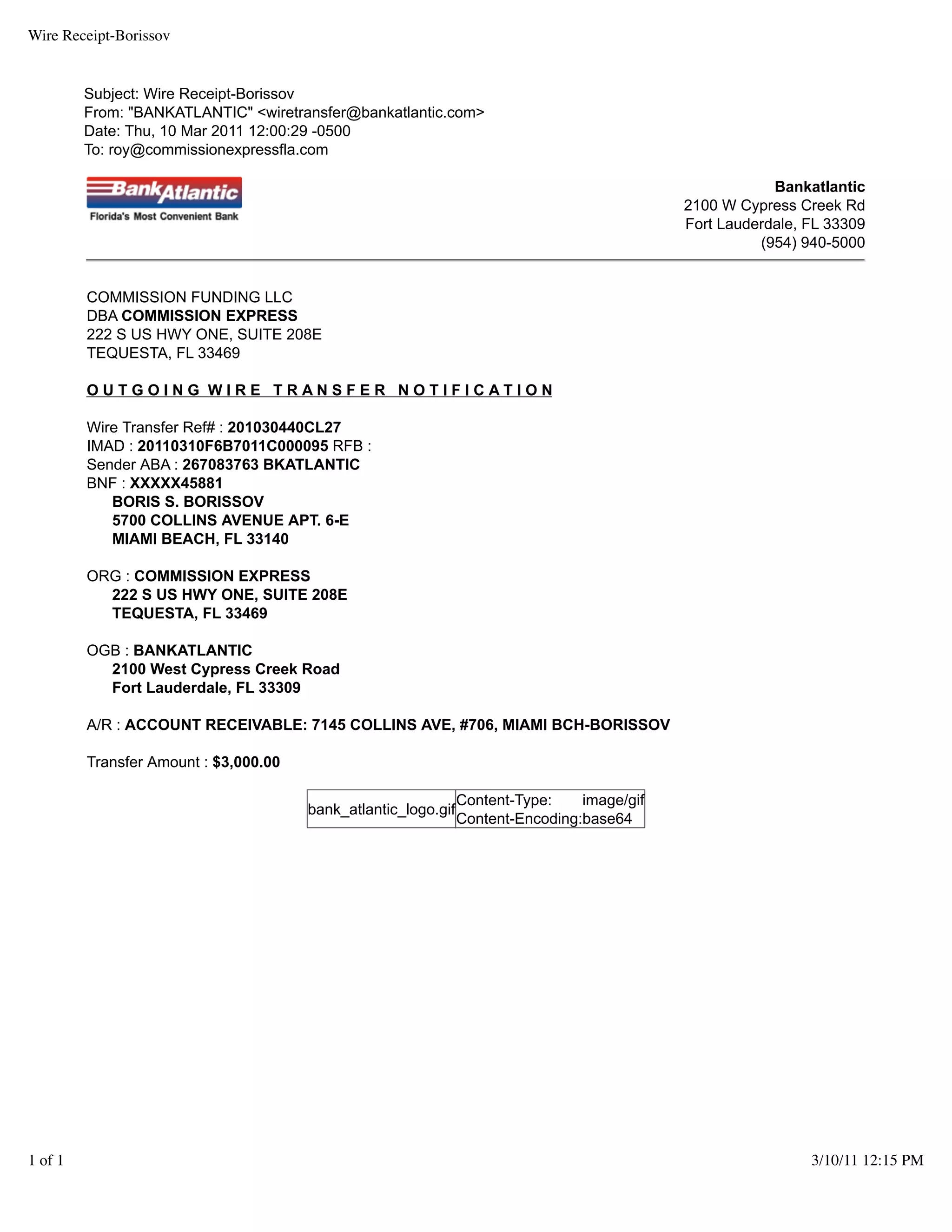 Wire Receipt-Borissov | PDF