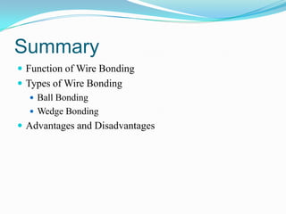 Wire bonding | PPTX