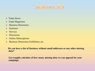 Wire & cable mailing database | PPT