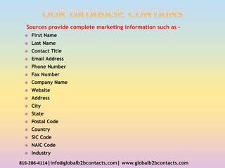 Wire & cable mailing database | PPT