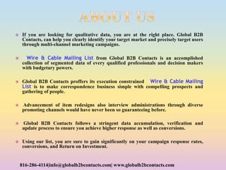 Wire & cable mailing list | PPTX | Email | Internet