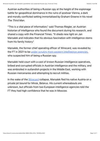 Wirecard fraudster Jan Marsalek’s grandfather was suspected Russian spy ...