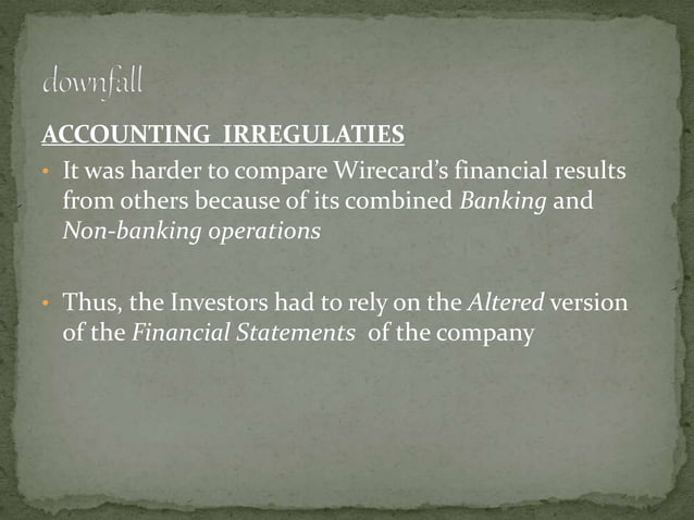 Wirecard scam | PPTX | Credit Cards | Personal Debt
