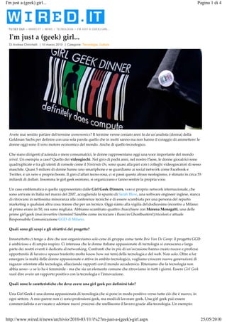 Morena Menegatti on Wired.it. I'm just a (geek) girl... | PDF ...