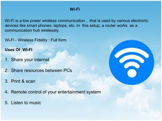 Wired and wireless technologies | PPTX