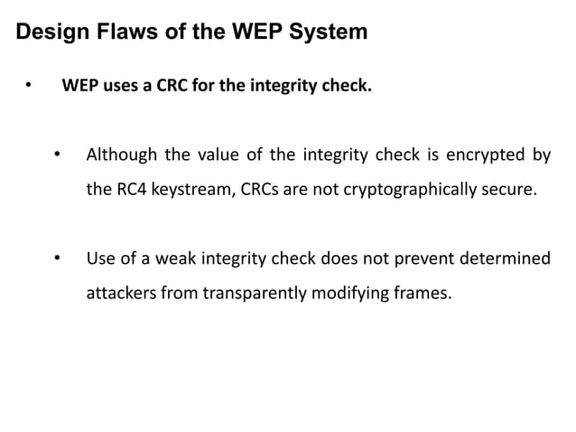 Wired equivalent privacy (wep) | PPTX