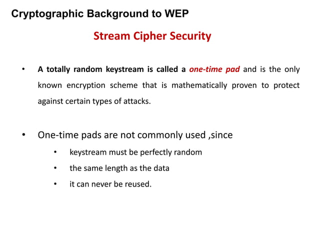 Wired equivalent privacy (wep) | PPTX