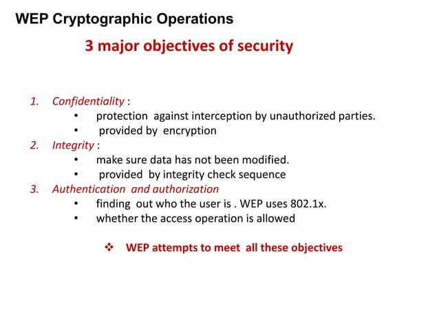 Wired equivalent privacy (wep) | PPTX