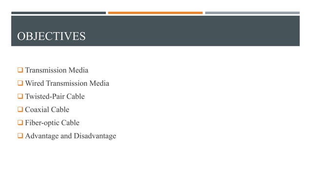 Wired transmission media | PPTX | Computer Networking | Computing