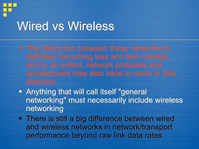 Wired network and Wireless network difference.ppt | Internet of Things | Internet