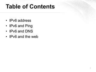 IPv6 technical introduction | PPTX | Computer Networking | Computing