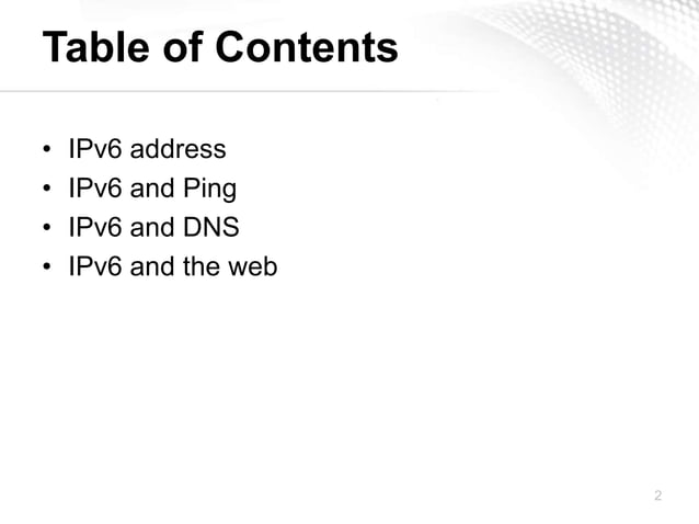IPv6 technical introduction | PPT