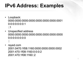IPv6 technical introduction | PPTX | Computer Networking | Computing