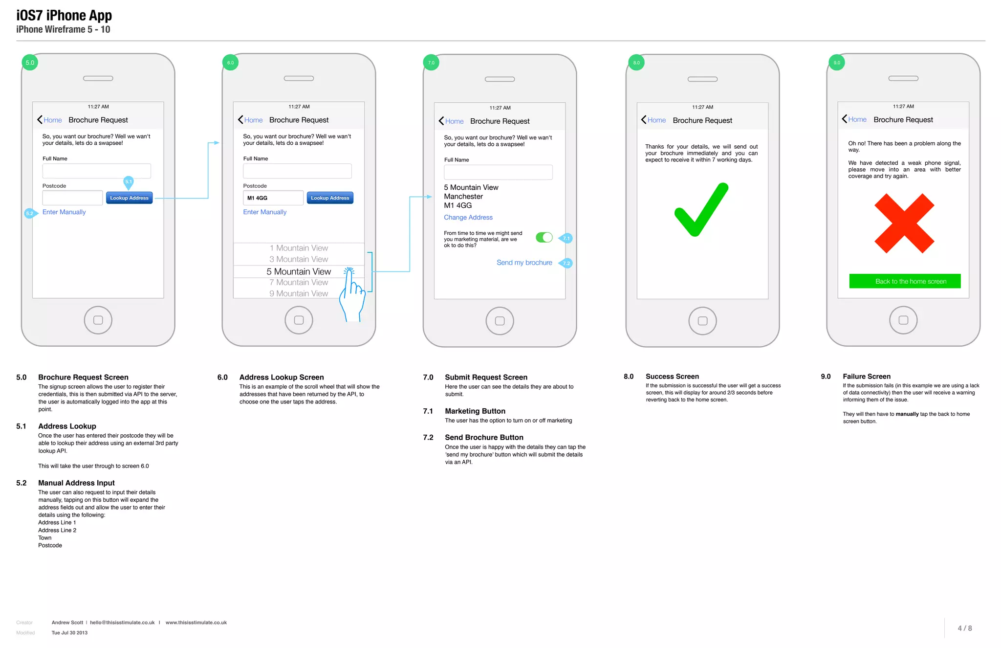Wireframes app i_phone_ios7_example | PPT
