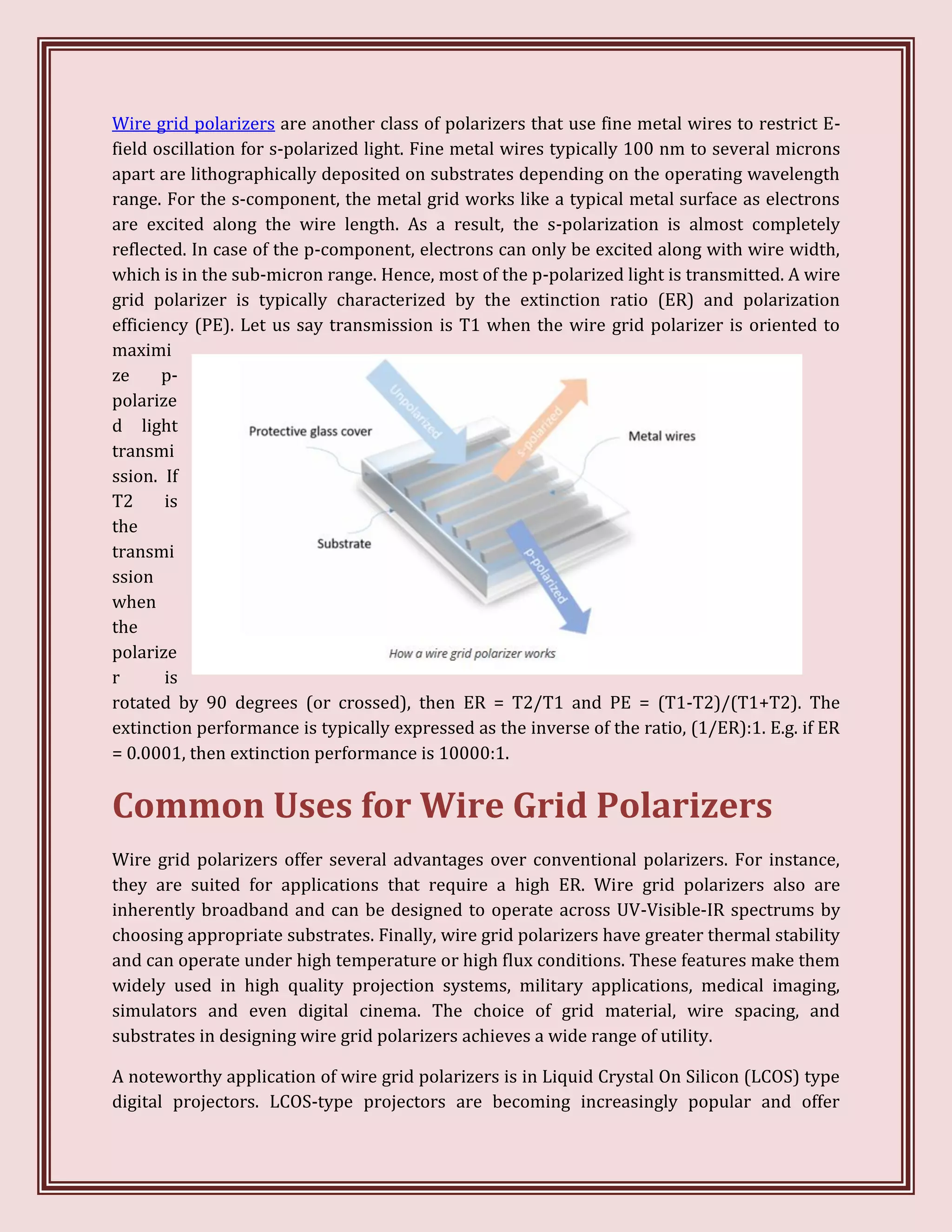 Wire grid polarizers | PDF
