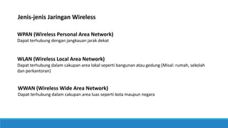 Wireless (Pengertian, Jenis, Standar, Indoor Outdoor) | PPTX