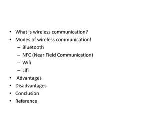 Wireless communication seminar ppt.pptx format | PPTX