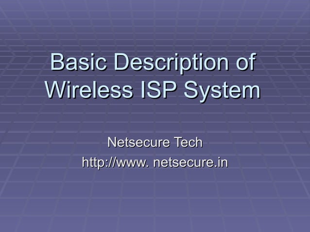 Wireless Isp Overview | PPT