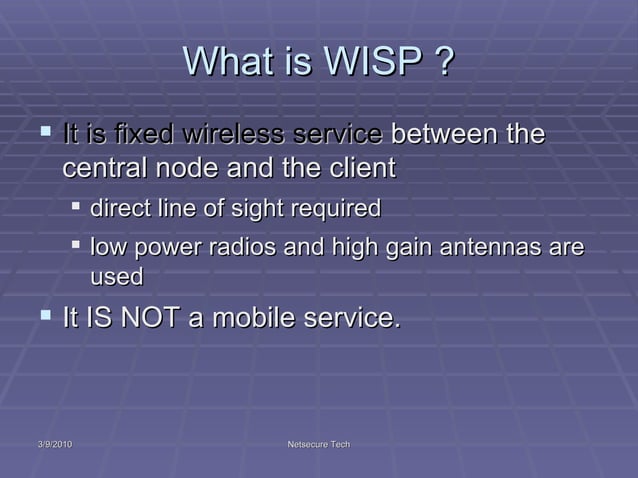 Wireless Isp Overview | PPT