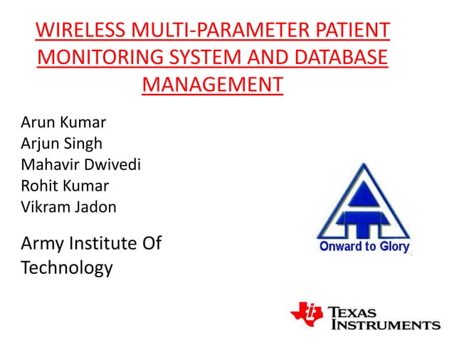 Wireless multi-parameter-patient-monitoring-system-and-database-management-1 | PPT