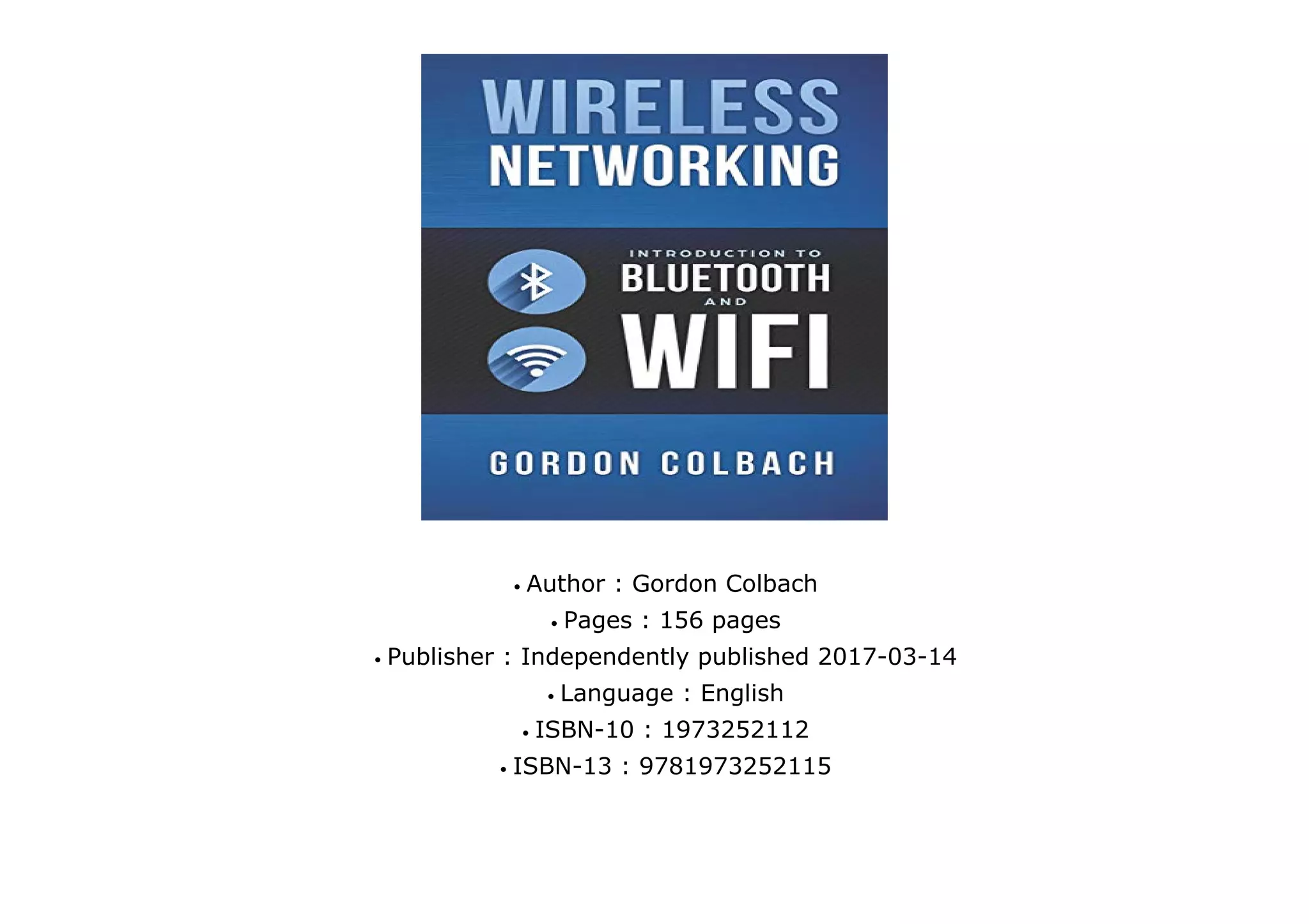 Wireless Networking: Introduction to Bluetooth and WiFi | PPT