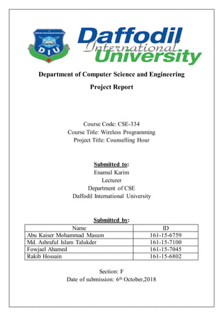 Android Based Application Project Report. | DOCX