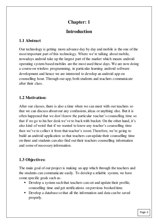 Android Based Application Project Report.
