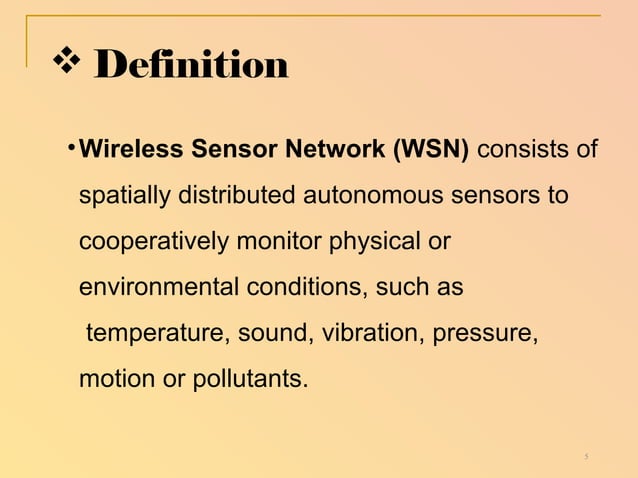 Wireless Sensor Network | PPT